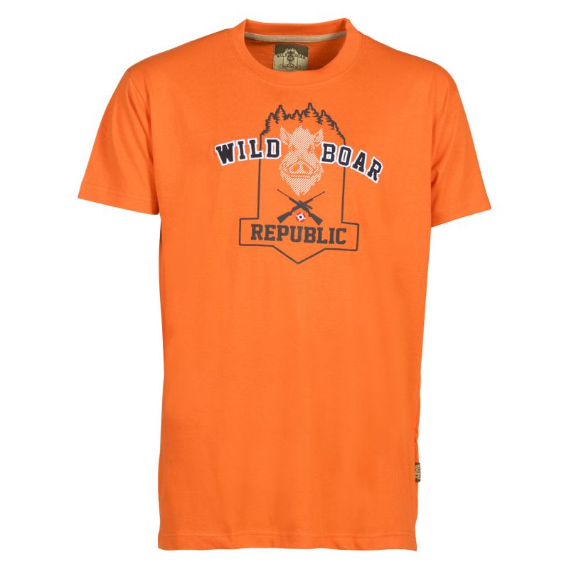 Percussion Wild Boar Republic t-shirt i orange | Hubertushuset